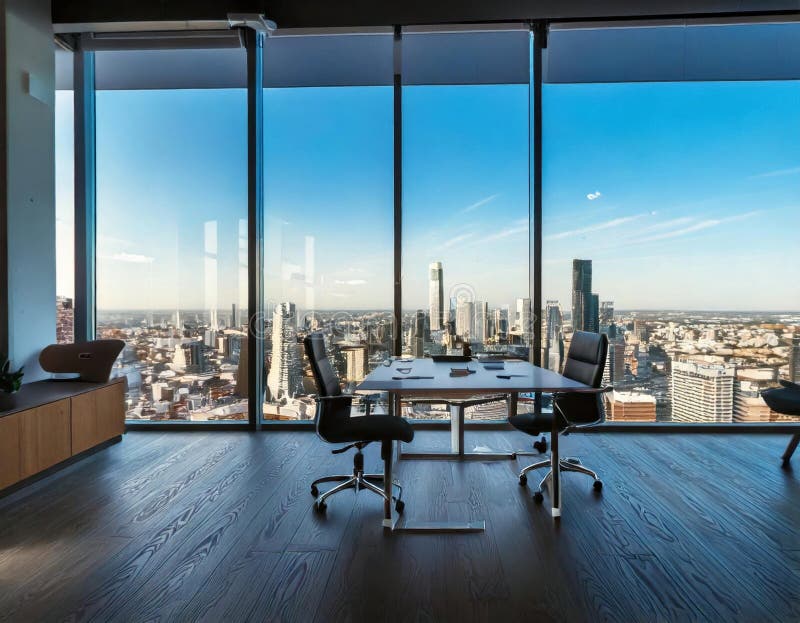 Office on a High-rise Building with a Great View of the City Stock ...