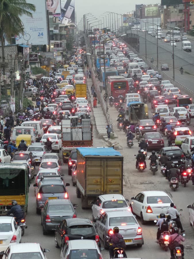 Bangalore traffic editorial image. Image of india, metro - 72629505