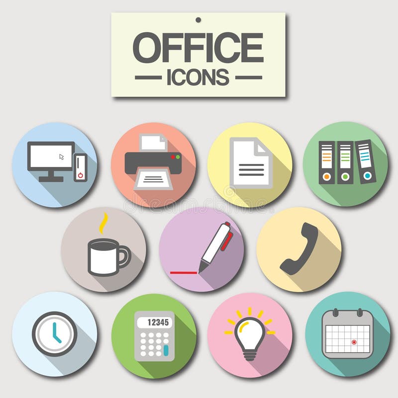 Office Icon for Business Use Stock Illustration - Illustration of time ...