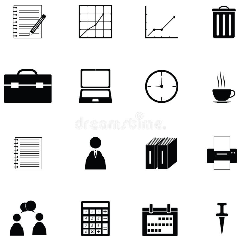 Office icon set stock illustration. Illustration of lamp - 102681961