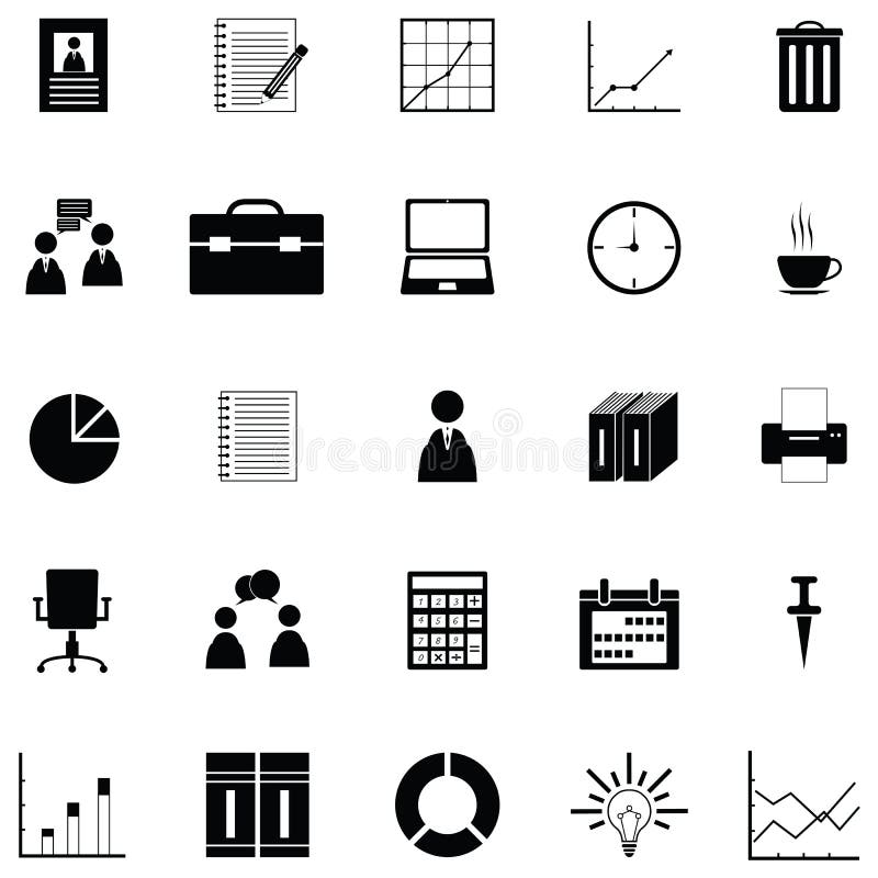 Office icon set stock illustration. Illustration of coffee - 102681969