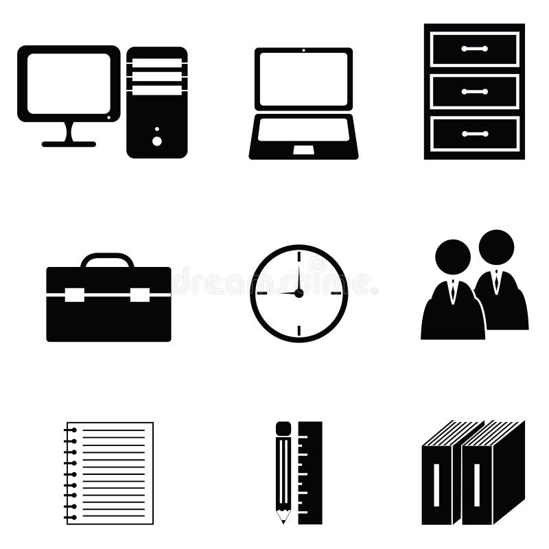 Office icon set stock illustration. Illustration of icons - 102682070