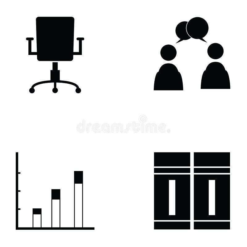 Office icon set stock vector. Illustration of building - 102682288