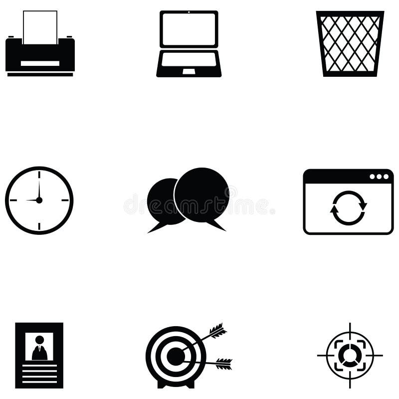 Office icon set stock vector. Illustration of office - 140260196