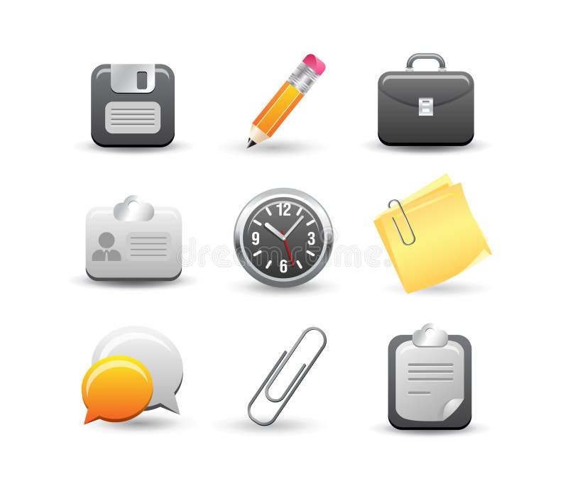 Office icon set stock vector. Illustration of message - 18007162