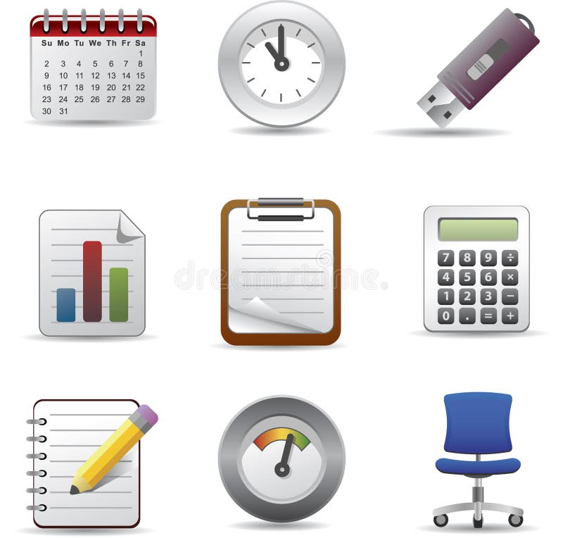 Office icon set 2 stock illustration. Illustration of clipboard - 13752417