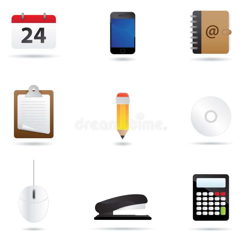 Office icon set stock vector. Illustration of colors - 21437365