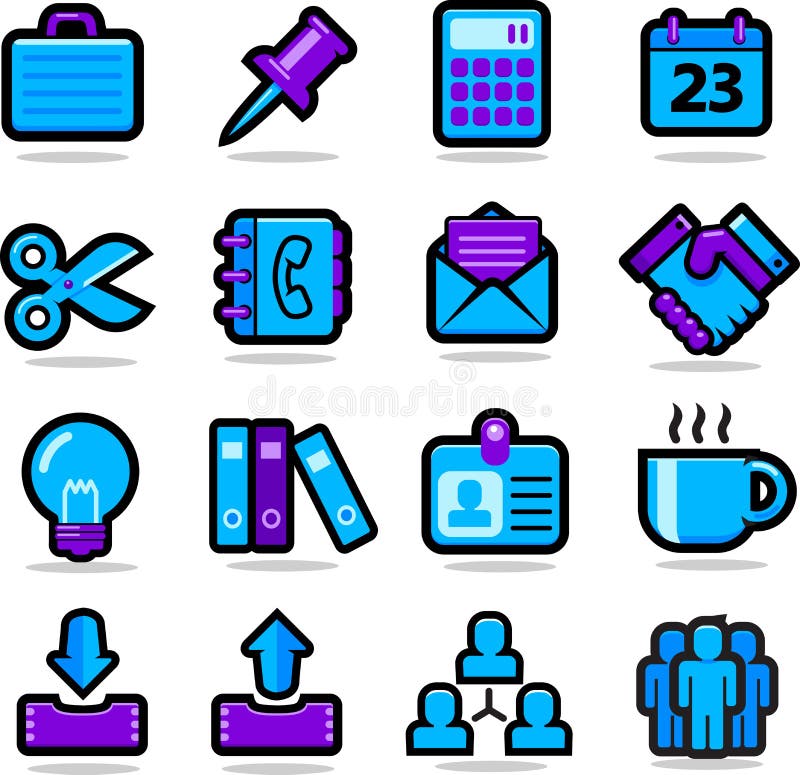 Office icon set stock vector. Illustration of calculator - 24589364