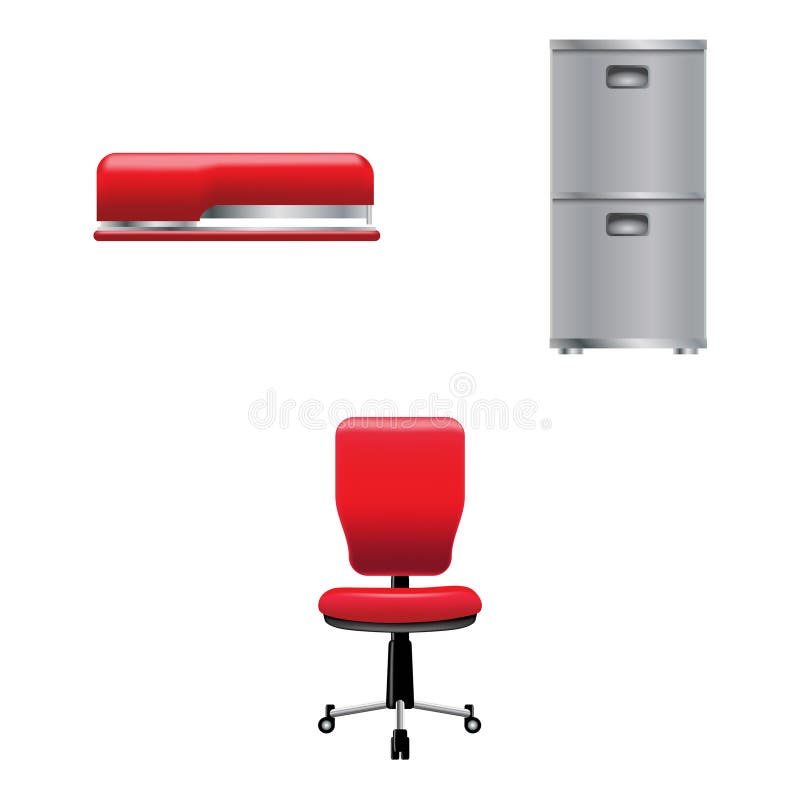 Office icon set stock vector. Illustration of chair - 300682565