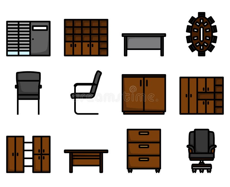 Office Icon Set stock vector. Illustration of hotel - 218406338