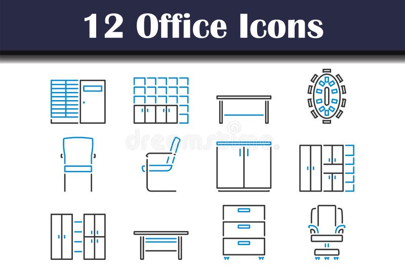 Office Icon Set stock vector. Illustration of guest - 250682707