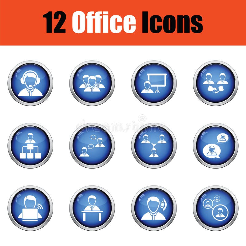 Office icon set. stock vector. Illustration of profile - 77160807