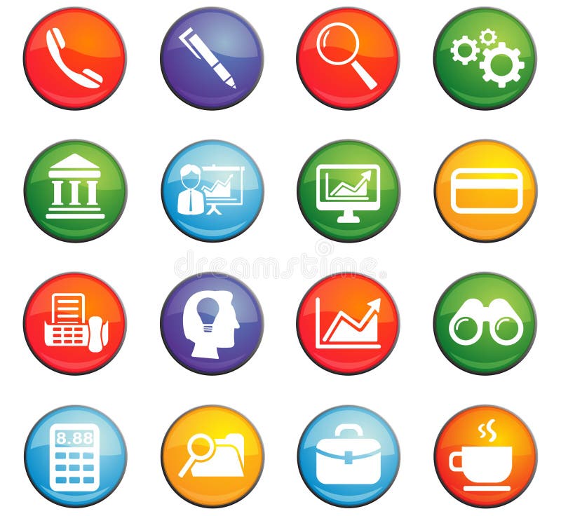 Office icon set stock illustration. Illustration of color - 89202918