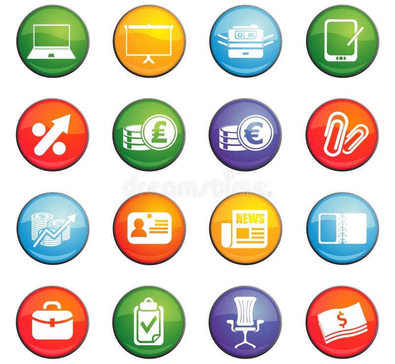 Office icon set stock illustration. Illustration of symbol - 89203006