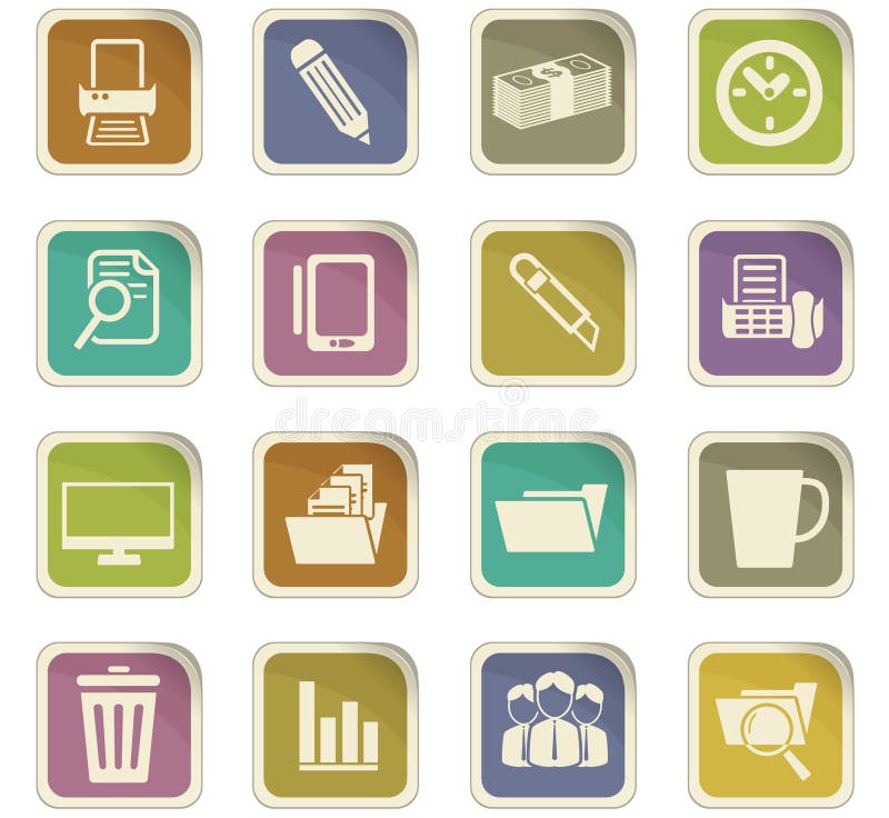 Office icon set stock illustration. Illustration of notes - 89214171
