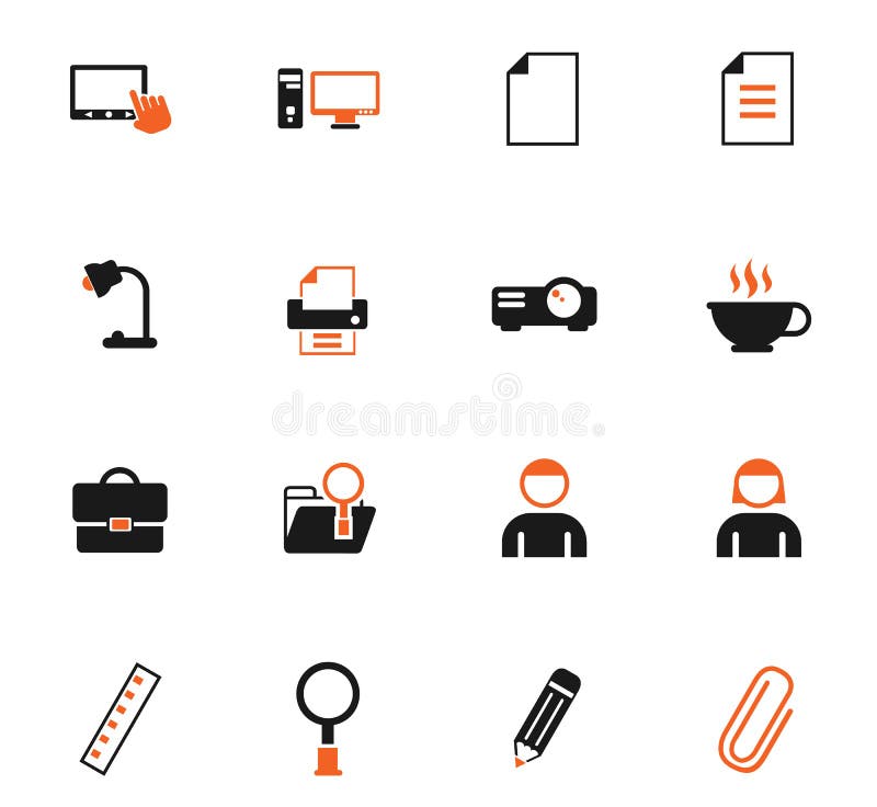 Office icon set stock vector. Illustration of vector - 123419725