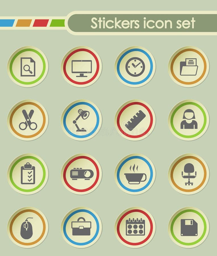 Office icon set stock vector. Illustration of search - 240371656