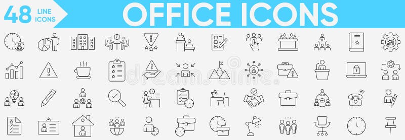 Office Icon Set.teamwork, Documents, Devices, Containing Briefcase ...