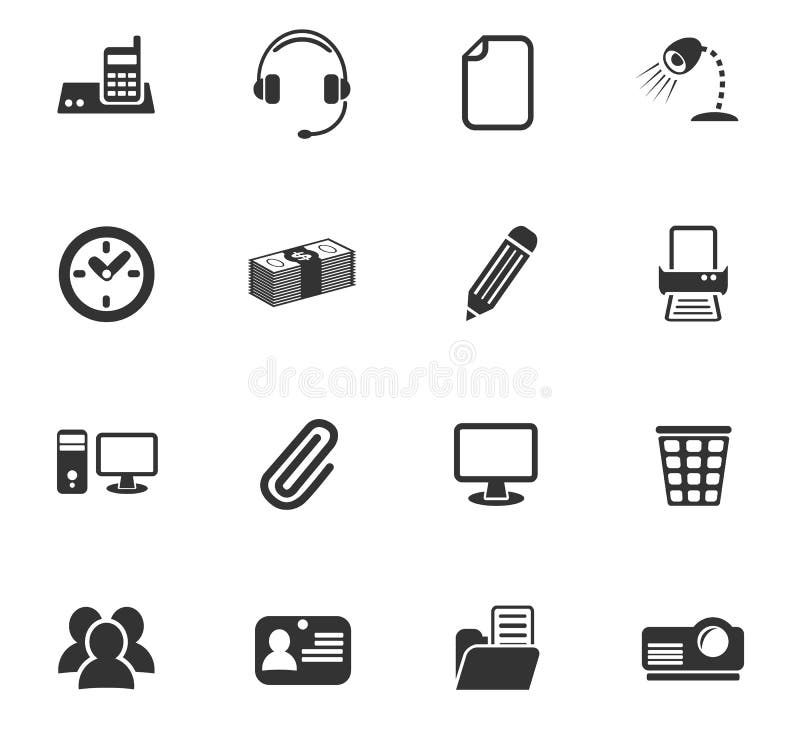 Office icon set stock vector. Illustration of folder - 68110402