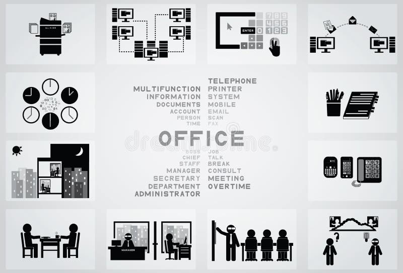 Office icon stock vector. Illustration of time, office - 33106839