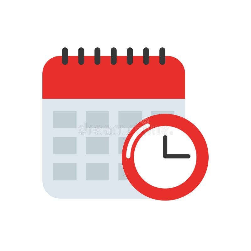 Calendar and clock icons stock vector. Illustration of paper - 194001239