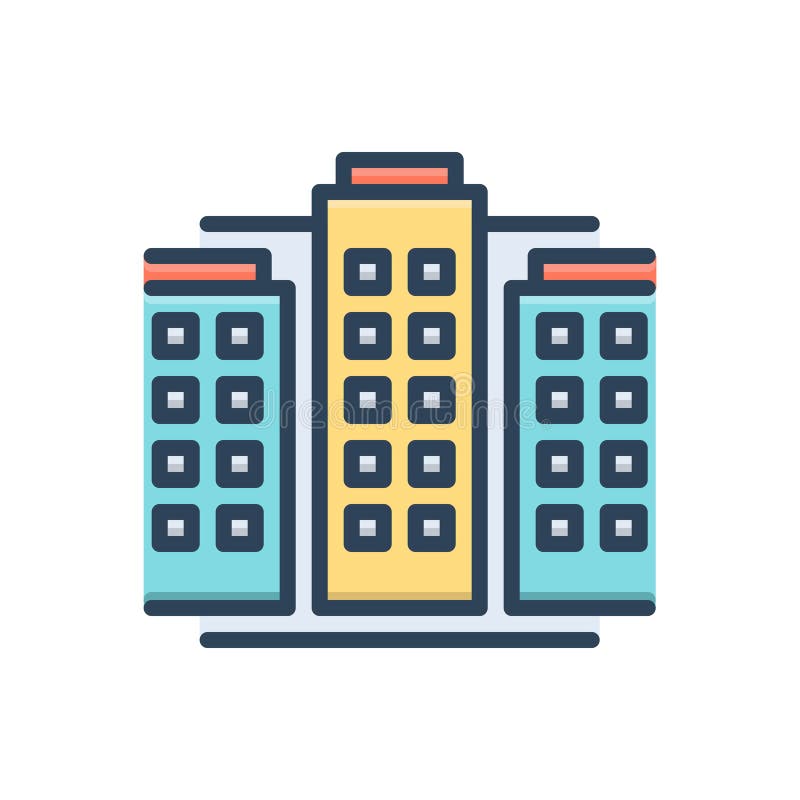 Color Illustration Icon for Office, Workplace and Agency Stock ...
