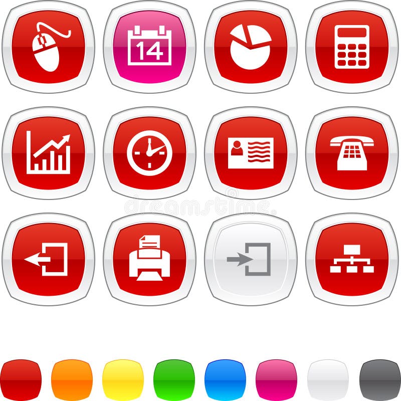 Office icons. stock vector. Illustration of calculator - 13424074