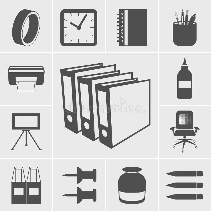 Office Things Icons Stock Illustrations – 665 Office Things Icons Stock ...