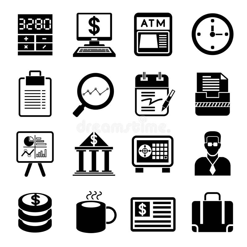 Office icons stock illustration. Illustration of finance - 75991007