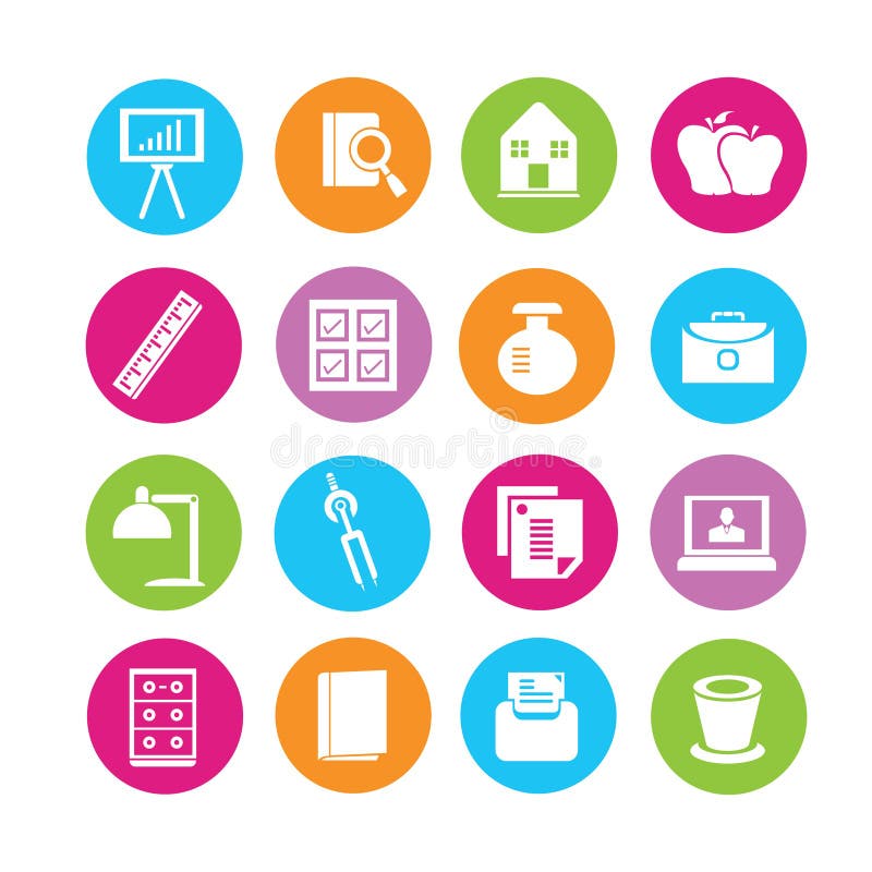 Office icons, infographic stock illustration. Illustration of circle ...