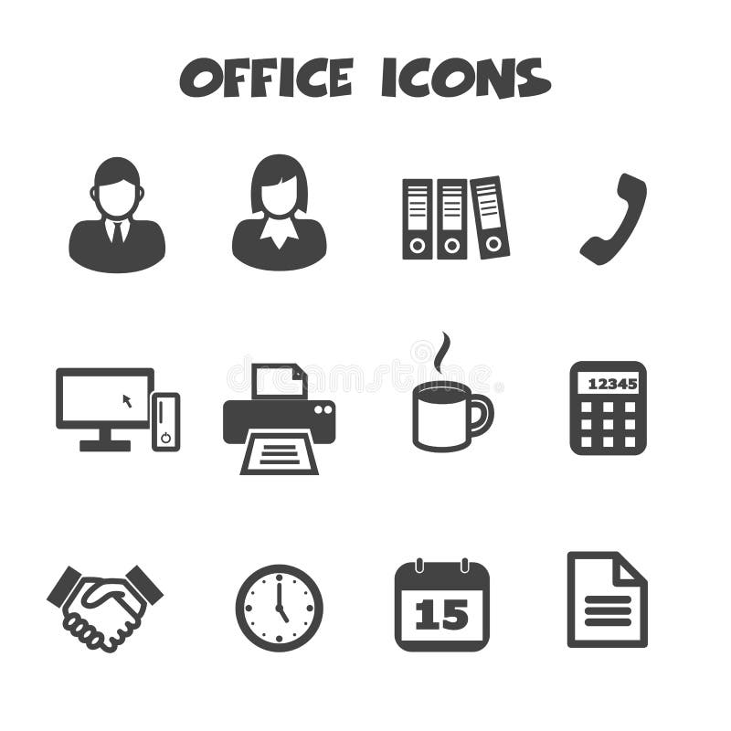 Office icons stock vector. Illustration of communications - 8918751