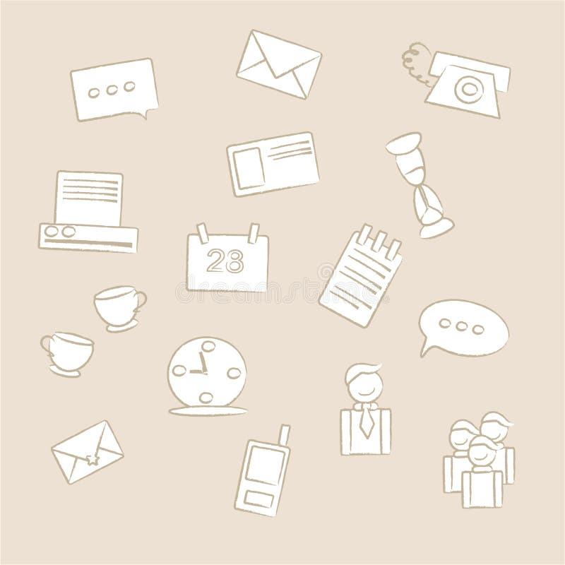 Office icons in brown stock vector. Illustration of icons - 33703260