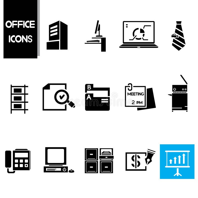 Office icons stock illustration. Illustration of phone - 40851123
