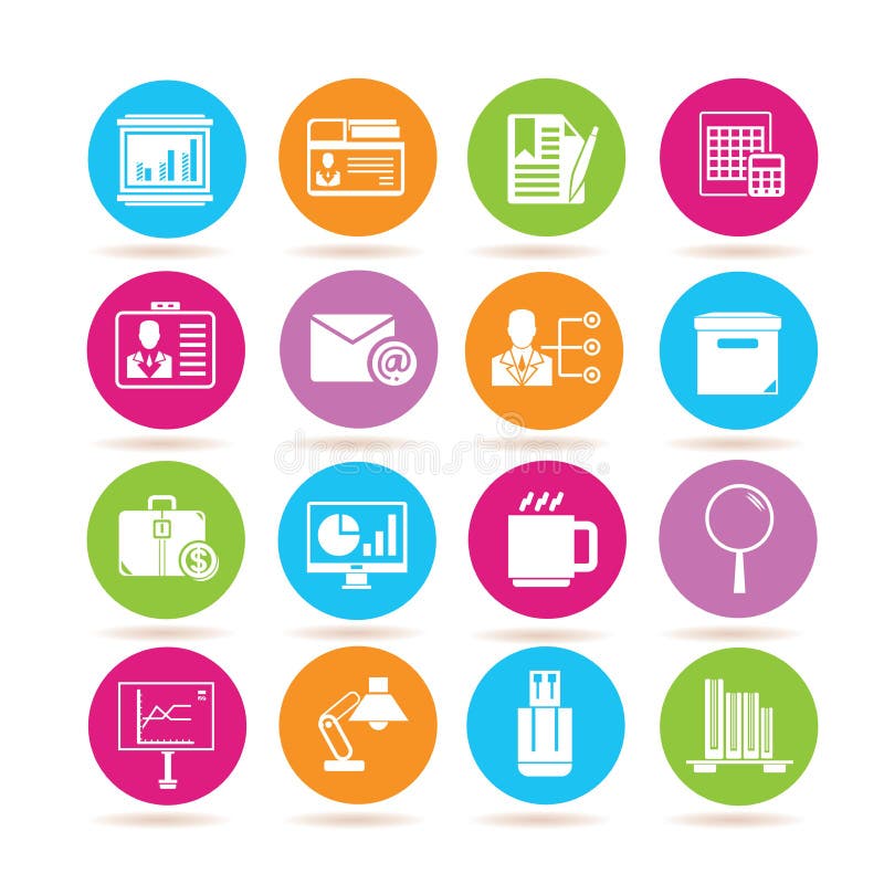 Office icons, infographic stock illustration. Illustration of circle ...