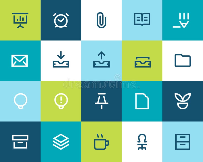 Office icons set. Flat stock vector. Illustration of file - 39416137