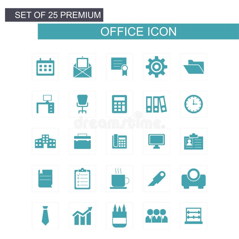Office icons set vector stock vector. Illustration of meeting - 120544040
