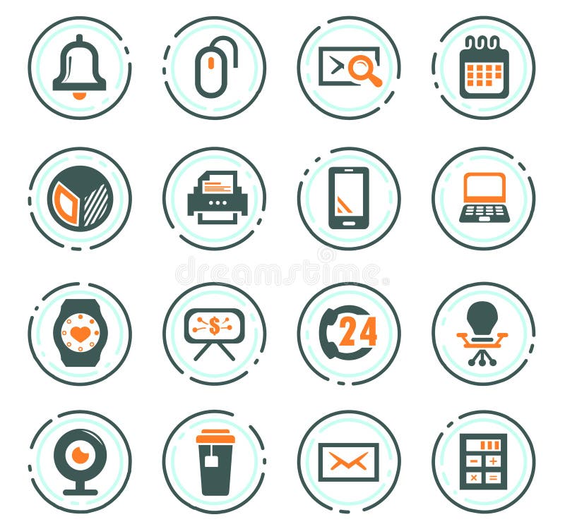 Office icons set stock vector. Illustration of mouse - 155376632