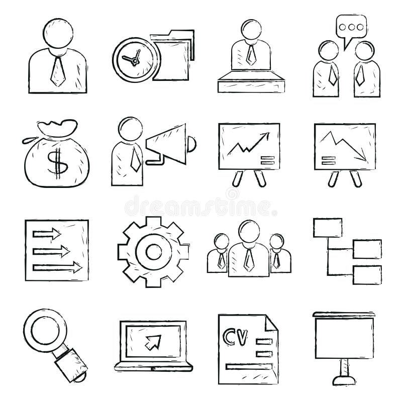 Office icons stock vector. Illustration of document, drawing - 36445149