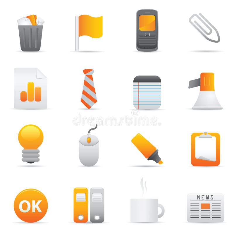 Office Icons | Yellow 10 stock vector. Illustration of global - 15850516