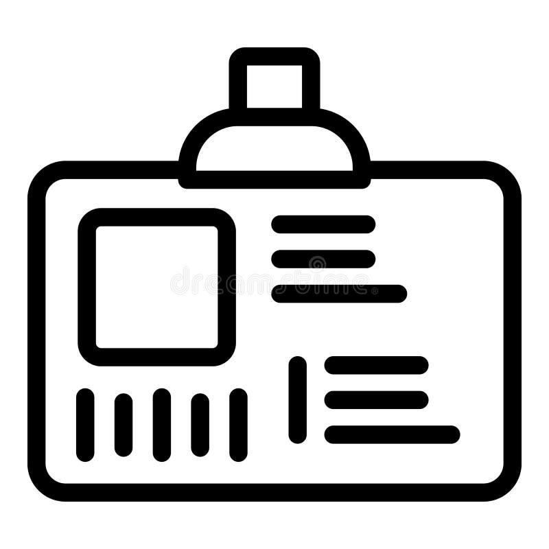Office Id Card Icon, Outline Style Stock Vector - Illustration of ...