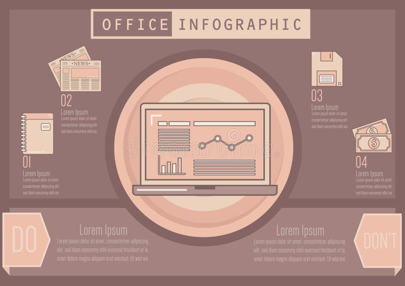 Office Infographic. Vector Illustration Decorative Design Stock Vector ...