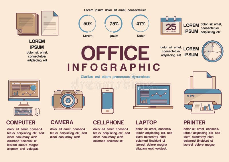 Office Infographic. Vector Illustration Decorative Design Stock Vector ...