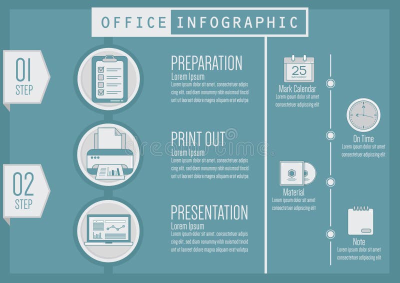 Office Infographic. Vector Illustration Decorative Design Stock Vector ...