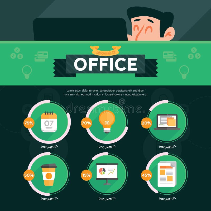 Office Infographic. Vector Illustration Decorative Design Stock Vector ...