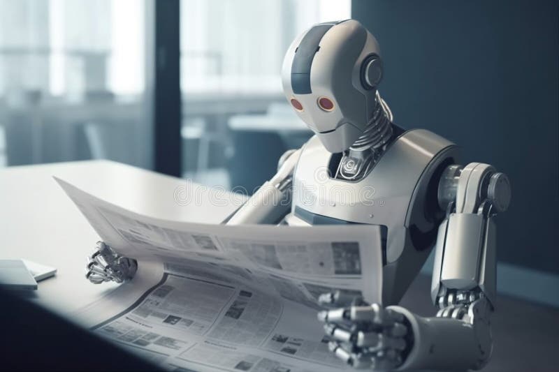 Hand Technology Digital Laptop Paper Robot Ai Artificial Office ...