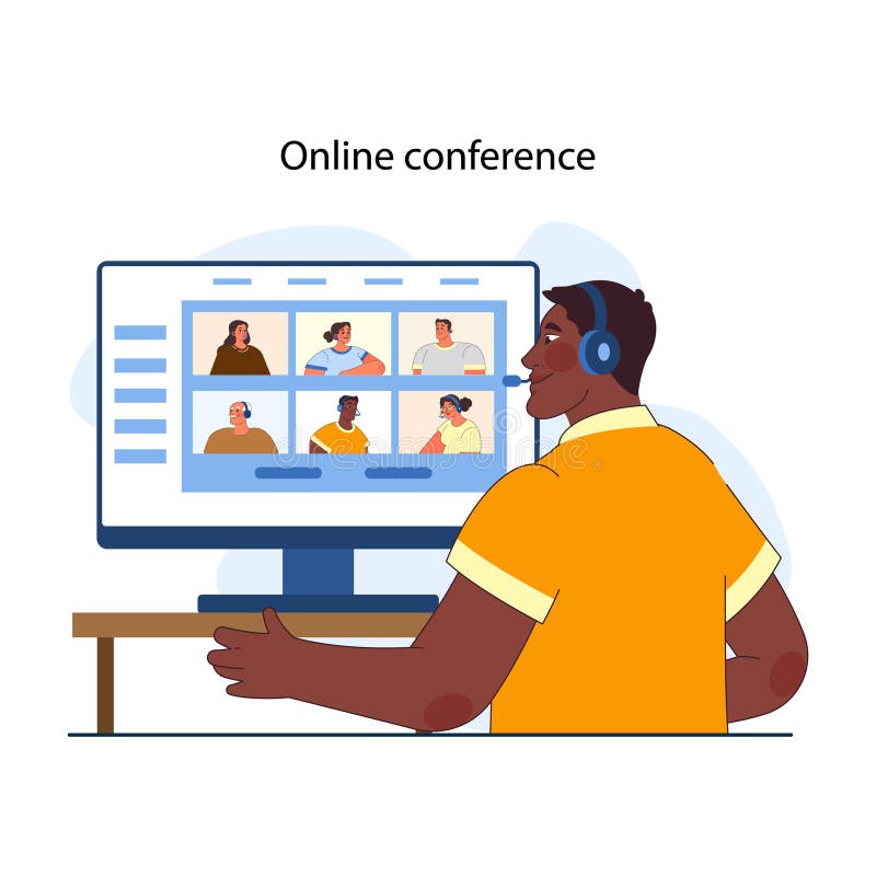 Office Interaction. Remote Team Communication Stock Illustration ...