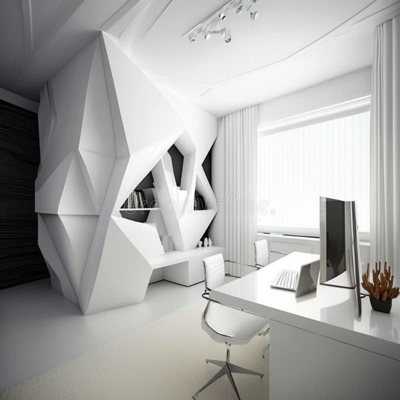 Office Interior Ai Generative Stock Illustration - Illustration of ...