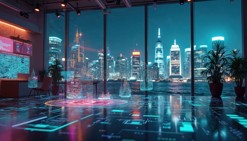 Office Interior Digital Transformation, Augmented Reality City ...