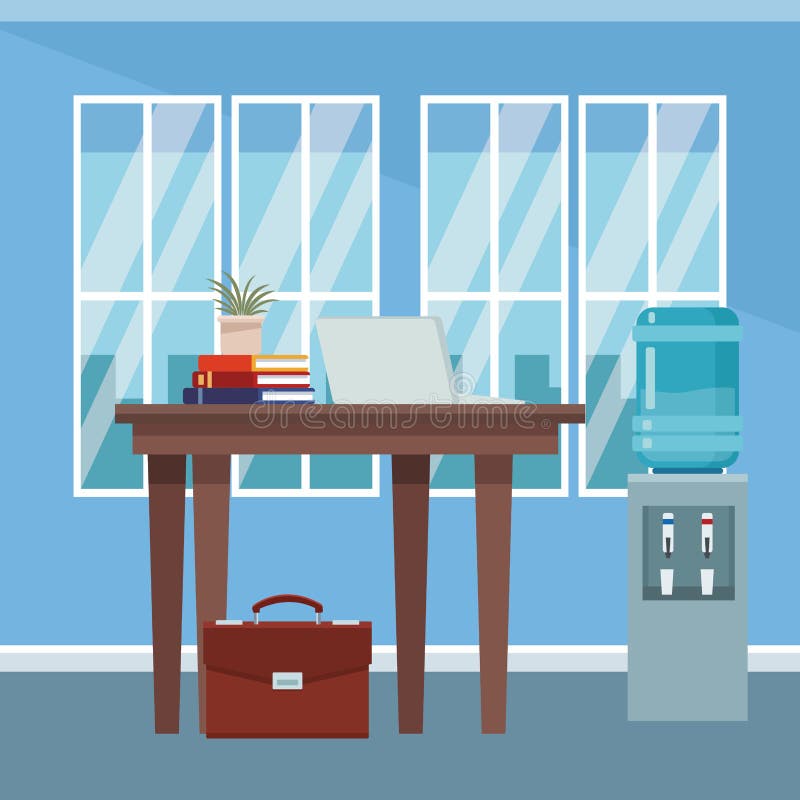 Empty office interior stock vector. Illustration of furniture - 125635345