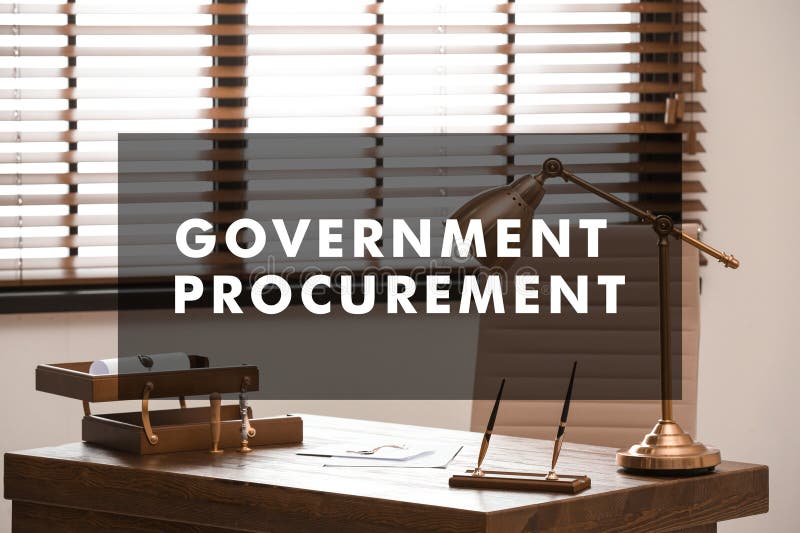 Government Procurement. Office Interior with Stationery and Documents ...